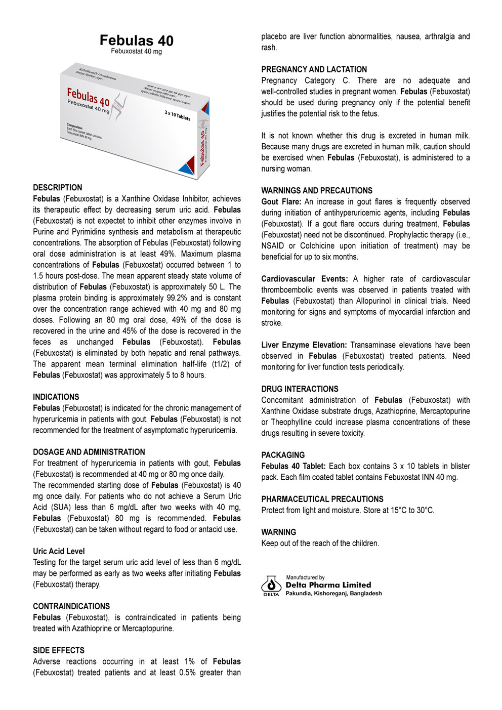 Febulas 40 Tablet - oshudh.com | ওষুধ ডট কম - No.1 online pharmacy in ...